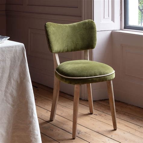Olive Velvet Upholstered Dining Chair