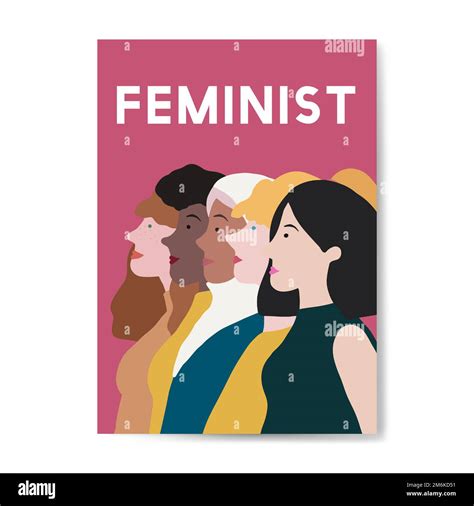 Female Feminist Standing Together Vector Stock Vector Image And Art Alamy