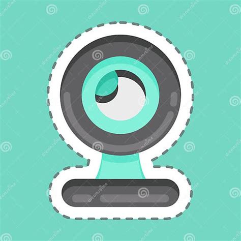 Sticker Line Cut Webcam Suitable For Computer Components Symbol Simple Design Editable Design