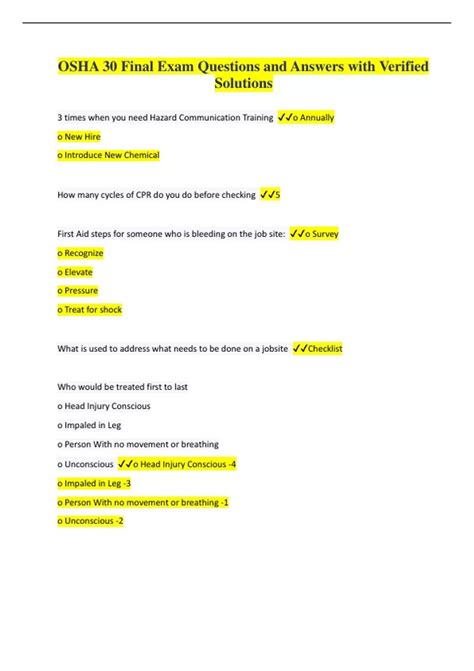 Osha 30 Final Exam Questions And Answers With Verified Solutions Osha 30 Stuvia Us