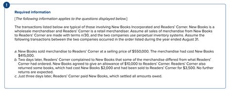 Solved Required Information [the Following Information