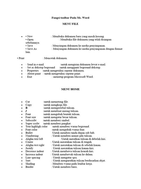 Fungsi Toolbar Pada Ms Word Pdf Fungsi Toolbar Pada Ms Word Pdf