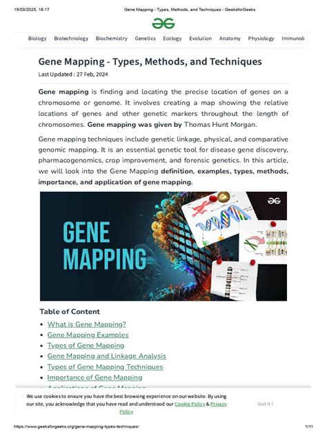 gene mapping types methods and techniques geeksforgeeks pdf