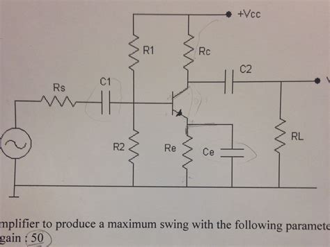 solved design an amplifier to produce maximum swing with