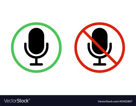 Microphone Permission And Mute Icons Royalty Free Vector