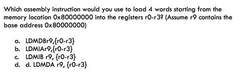 Which Assembly Instruction Would You Use To Load 4