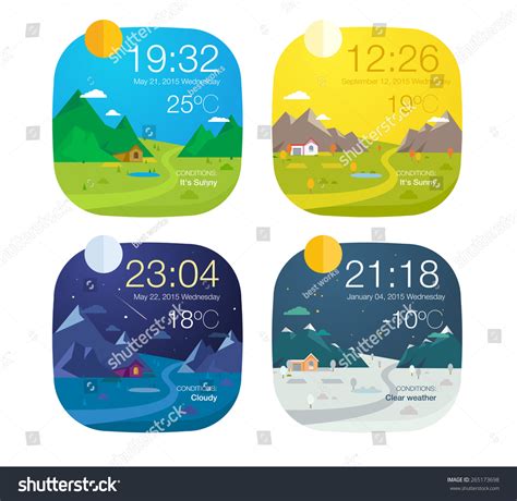Weather Widget Ui Images Stock Photos Vectors Shutterstock