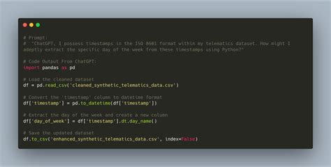 Prompt And Code To Add The Day Of The Week Column Download