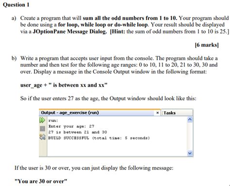 Solved Question 1 A Create A Program That Will Sum All The