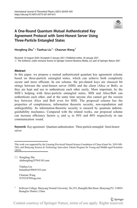 A One Round Quantum Mutual Authenticated Key Agreement Protocol With