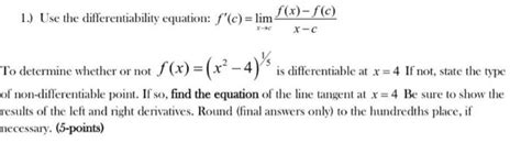 Solved Use The Differentiability Equation Chegg