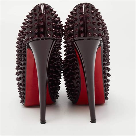 Christian Louboutin Dark Burgundy Daffodile Spike Pumps Size 38 For