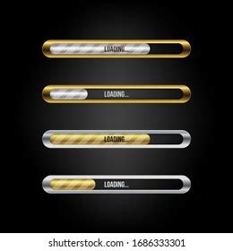 Loading Bar Web Set Color Golden Stock Vector Royalty Free Shutterstock