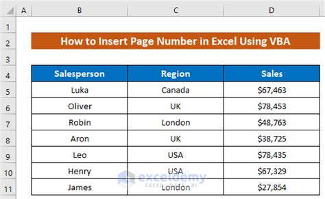 how to insert page number using vba in excel 3 macros