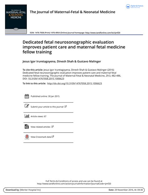 Pdf Dedicated Fetal Neurosonographic Evaluation Improves Patient Care