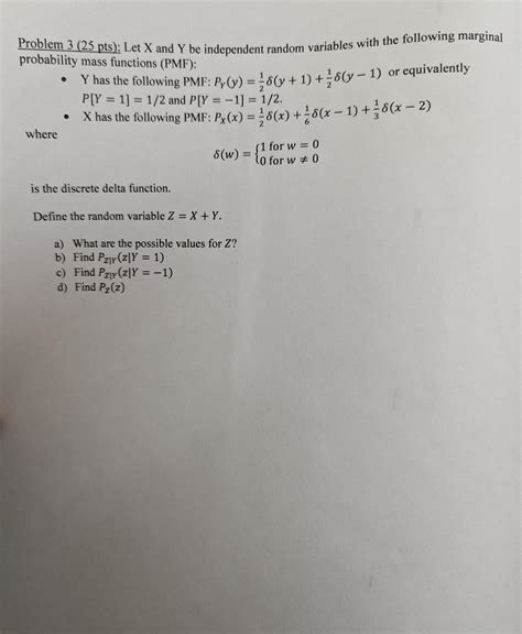 Solved Problem 3 25pts Let X And Y Be Independent