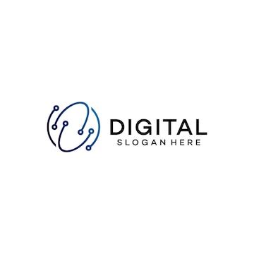 Abstract Digital Logo Vector Icon Illustration Premium Vector