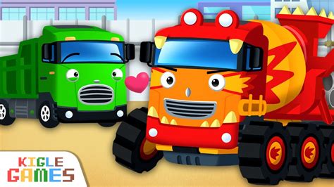 중장비송 동요 부르기 타요 자동차송 정비놀이 노래 포크레인 레미콘 덤프 트럭 몬스터카 소방차 구급차 경찰차 꼬마버스 타요 Kigle Games Youtube
