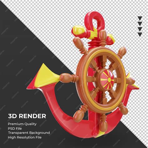 Premium Psd 3d Navy Day North Macedonia Flag Rendering Left View
