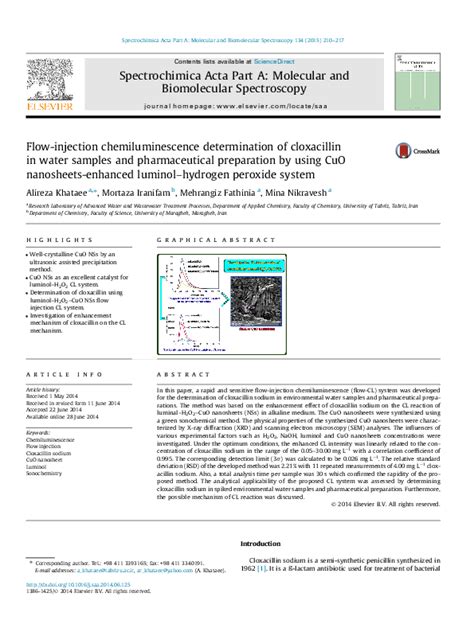 Pdf Flow Injection Chemiluminescence Determination Of Tetracycline
