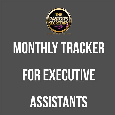 Monthly Tracker For Executive Assistants Payhip