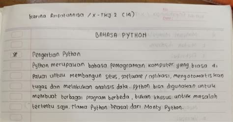 Bahasa Python Jejak Cita Karin Bahasa Python Jejak Cita Karin
