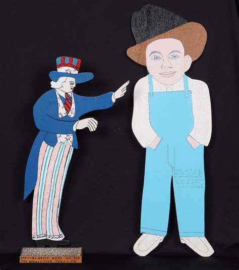At Auction Howard Finster Elvis And Uncle Sam Cut Out Portraits