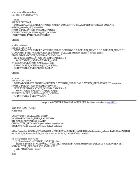 How To Convert All Tables In Database To One Collation Pdf Table Database Software