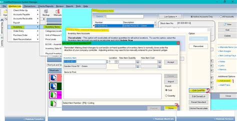 updating inventory item cost and quantity certiflex software llc