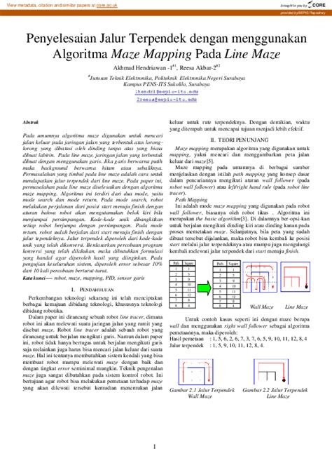 Pdf Penyelesaian Jalur Terpendek Dengan Menggunakan Algoritma Flood Fill Pada Line Maze