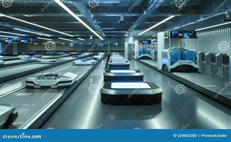 Automated Baggage System In Airport Stock Image Image Of Design Technology 324803385
