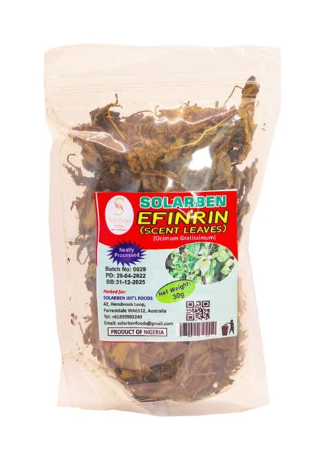 Dried Scent Leaf 30g Solarben Foods