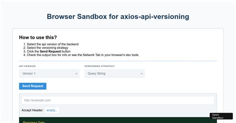 Axios Api Versioning Browser Demo Forked Codesandbox