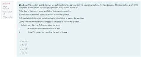 solved question 3 not yet answered marked out of 1 00 flag