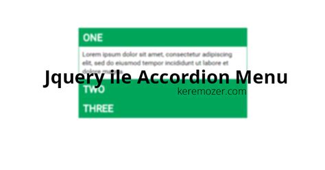 Jquery Accordion Menu Kerem Özer Not Defteri