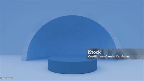 연한 파란색 배경에 반구 또는 아치가 있는 녹색 연단의 3d 모형 밝은 추상적 배경 0명에 대한 스톡 벡터 아트 및 기타 이미지