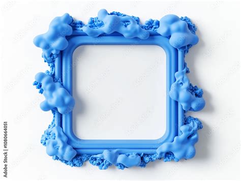 Cute Cartoon Frame Icon Blue Frame With Rounded Corners And Pastel Background Inside The Frame