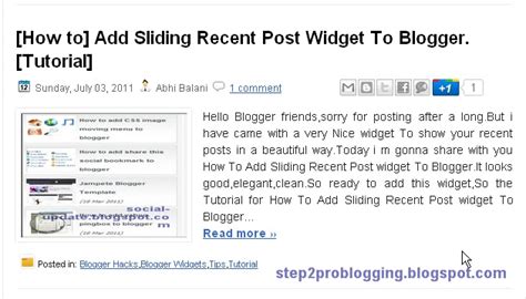 automatic post summary for blogger blogs