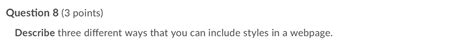 Solved Question Points Why Is CSS Called Cascading Chegg