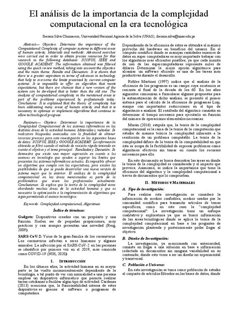 Paper Complejidad Computacional Pdf Teoría De La Complejidad Computacional Informática