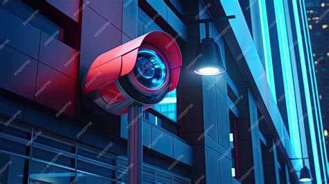 Premium Ai Image Cctv Camera On Facade Of Building Public Safety Ai