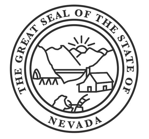 Nevada State Great Seal Logo Emblem Digital Vector Ai Svg Png Etsy