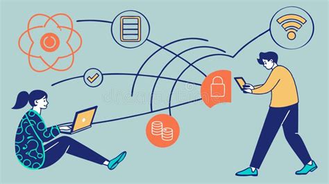 Digital Transformation And Collaborative Technology People With Devices Vector Design