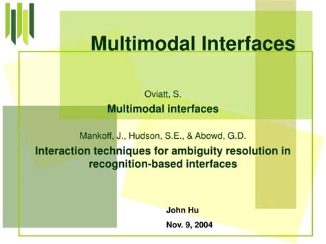Ppt Multimodal Interfaces Powerpoint Presentation Free Download Id9676015