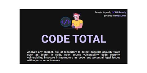 Github Oxsecuritycodetotal Analyze Any Snippet File Or Repository