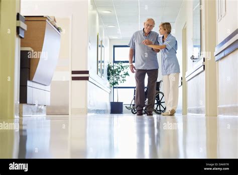 Hospital Hallway With People