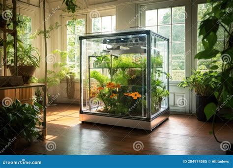 Smart Greenhouse Controlling Temperature And Humidity Stock Illustration Illustration Of