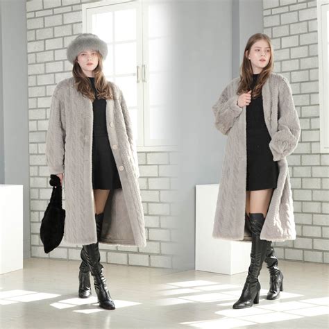 엘림모피 Faux밍크 클래식 롱가디건 코트