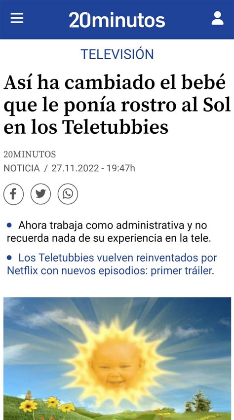El Sol De Los Teletubbies Ya Tiene 25 Años