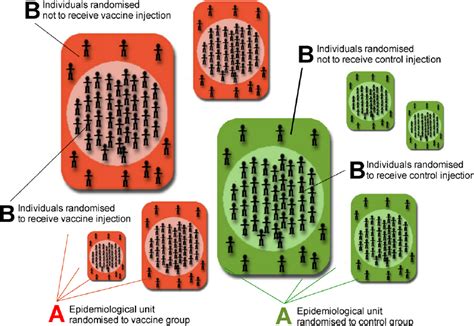 Two Level Randomisation Cluster Level A And Individual Level B In